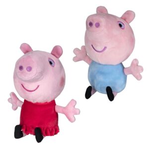 peppa pig and george squeeze & squish plush set, 6" – soft & cuddly stuffed animals - toy gift for kids