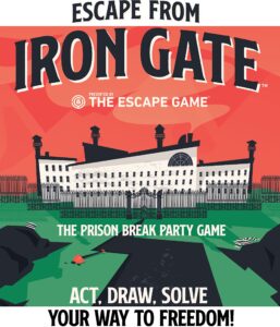 the escape game: escape from iron gate - the puzzle completing, drawing, acting and trading prison break party game by pressman, multi color