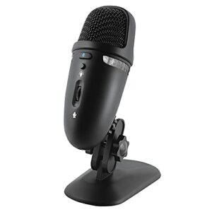 cyber acoustics premium usb microphone with dual recording patterns - 24-bit recording perfect for podcasting and vlogging - compatible with pc and mac (cvl-2009)