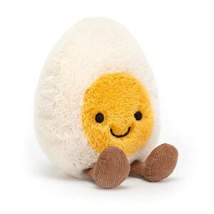 jellycat amuseables boiled egg happy stuffed toy, small 5.5 inches | food plush | fun gift idea