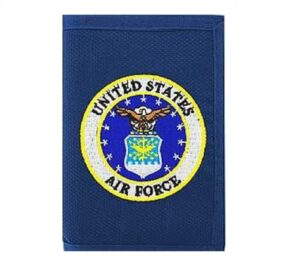 us air force wallet - united states air force - embroidered logo premium quality heavy duty trifold nylon wallet - 3.5" x 5"