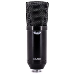 cad audio gxl1800 large format side address condenser microphone- perfect for studio, podcasting & streaming, black