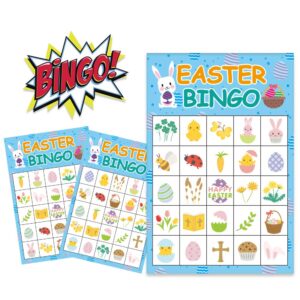 xjf easter bingo game for kids,24 players for kids party supplies,school classroom activities