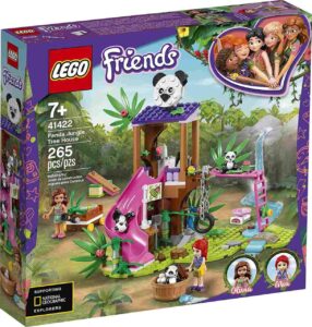 lego friends panda jungle tree house 41422 building toy; includes 3 panda minifigures for kidswho love wildlife animals friends mia and olivia (265 pieces)