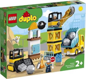 lego duplo construction wrecking ball demolition 10932 toy for preschool kids; building and imaginative play with construction vehicles; great developmental gift for toddlers (56 pieces)