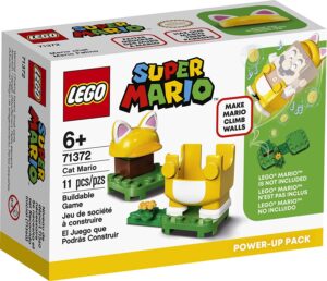 lego super mario cat mario power-up pack 71372 building kit, cool toy for kids to power up the mario figure in the adventures with mario starter course (71360) playset (11 pieces)