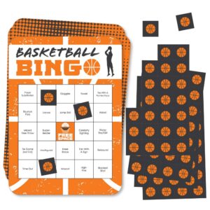 big dot of happiness basketball - let the madness begin - bar bingo cards and markers - college basketball party bingo game - set of 18