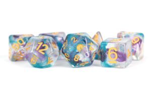 unicorn resin poly dice set: fancy fae (7)