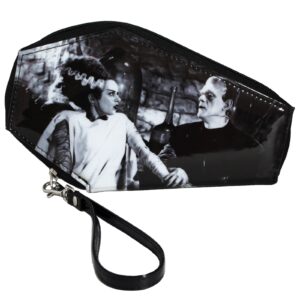 rock rebel universal monsters we belong dead glitter coffin wallet with bride of frankenstein and monster