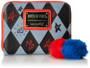 loungefly x birds of prey harley quinn eyes zip-around wallet, multi, adults and children 14+