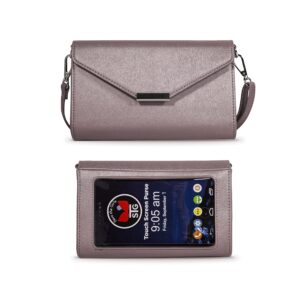 save the girls timeless touchscreen purse smartphone purse with zippered pocket and ten credit card slots (first blush)