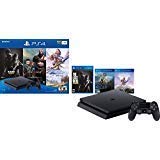 newest flagship sony play station 4 2tb sshd only on playstation ps4 console slim bundle - 3x games (the last of us, god of war, horizon zero dawn) 2tb sshd fast boot incredible games -jet black (renewed)