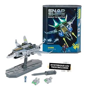 snap ships — sabre xf-23 interceptor — construction toy for custom building and battle play — ages 8+