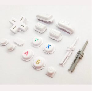 15 pcs replacement l r zr zl buttons abxy buttons home button start button power select button d pad set for new 3ds xl new 3ds ll console white