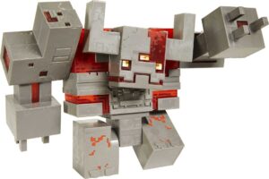 minecraft dungeons redstone monstrosity, large battle figure (10-inch by 7.3-inch), action and adventure toy based on video game, gift for kids age 6 and older