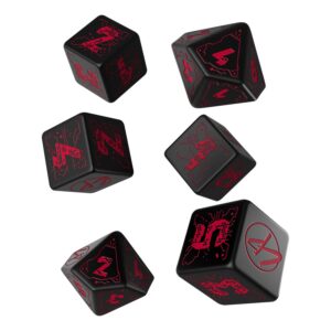 q-workshop cyberpunk red essential dice set black