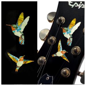 inlay sticker decal for guitars, bass & ukuleles - dancing hummingbirds