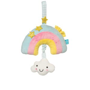 manhattan toy cherry blossom days ice cream cone travel toy with rattle ring, cone rattle and textured bpa free teether