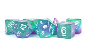 unicorn resin poly dice set: aurora (7)