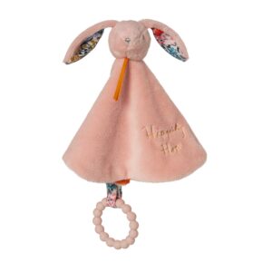 manhattan toy hippity hop pink bunny soft baby lovie with textured teether