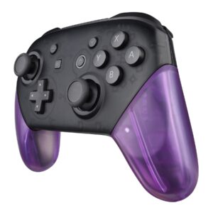 extremerate clear atomic purple replacement handle grips for nintendo switch pro controller, diy hand grip shell for nintendo switch pro - controller not included