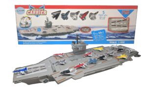 30 inch aircraft carrier with sound effects and light up runway (14 fighter jets)