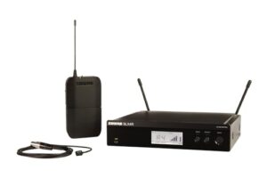 shure blx14r/w93 wireless microphone system - 14-hour battery life, 300 ft range, uhf | wl93 lavalier mic, single channel rack mount receiver | h11 band (blx14r/w93-h11)