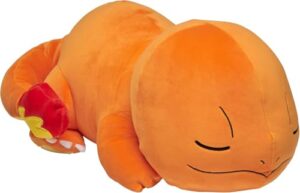 pokemon charmander plush, 18-inch plush toy - adorable sleeping charmander - ultra-soft plush material, perfect for playing, cuddling & sleeping - gotta catch ‘em all