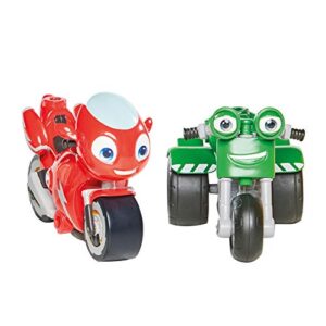 ricky zoom & dj 2 pack – 3-inch action figures – free-wheeling, free standing toy bikes for preschool play, multi