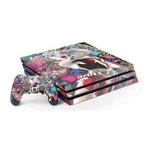 skinit decal gaming skin compatible with ps4 pro console and controller bundle - officially licensed warner bros colorful harley quinn design