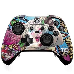 skinit decal gaming skin compatible with xbox one elite controller - officially licensed warner bros colorful harley quinn design