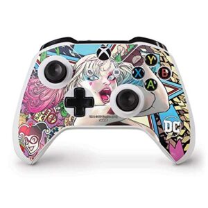 skinit decal gaming skin compatible with xbox one s controller - officially licensed warner bros colorful harley quinn design