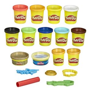 play-doh pirate theme 13-pack of non-toxic modeling compound for kids 3 years and up with 3 cutter shapes, coin mold, and roller tool (amazon exclusive)