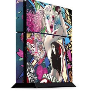 skinit decal gaming skin for ps4 console - officially licensed warner bros colorful harley quinn design