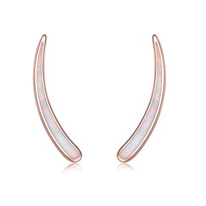 winnicaca ear cuffs hoop climber earrings for women sterling silver created opal crawler climber earrings rose gold earrings for women