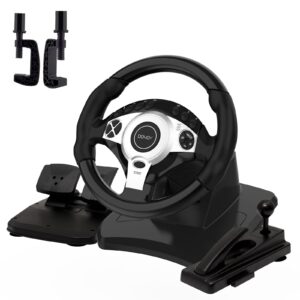 nbcp steering wheel universal usb car sim 270/900 degree race steering wheel with pedal pedals and shifter bundle for xbox one,xbox series x/s,ps4,ps3