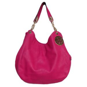 metalic decor fuchsia pink golden ember chain satchel bag handbag purse