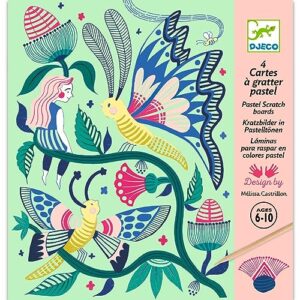 djeco scratch cards art kit - fantasy garden