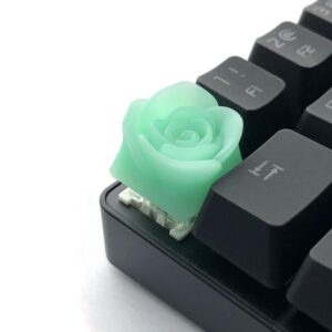 capsmiths rose artisan keycap for mx mechanical gaming keyboards (black)