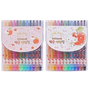 sanrio hello kitty 12 colors twist up crayon set : apple kitty 1pc (random)