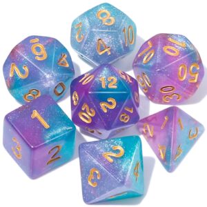 dnd polyhedral dice for dungeons and dragons rpg mtg role playing table games. 7pcs