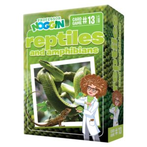 outset media professor noggin's reptiles and amphibians trivia card game - an educational based card game for kids - trivia, true or false, and multiple choice - ages 7+ - contains 30 cards