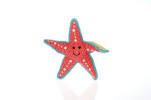 pebble fair trade handmade crochet cotton starfish rattle…