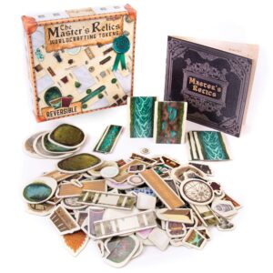 master's relics - rpg item token accessory set - 200+ double-sided dry/wet erase reversible object pawns for fantasy tabletop roleplaying game terrain tiles and dungeon battle maps - d&d compatible