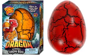 ja-ru giant hatching & growing dragon eggs (1 egg assorted) mystery surprise dinosaur toys for kids. water growing toys. easter basket birthday party stocking stuffer. 4604-1a