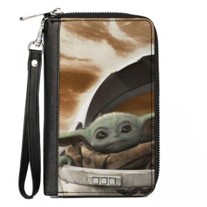 buckle-down women's pu zip around wallet rectangle-star wars the child, 7.5"x4.5"