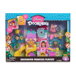 disney doorables enchanted princess playset, 1.5-inch collectible figures