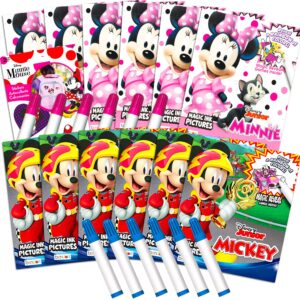 disney minnie mouse and mickey mouse imagine ink coloring book set for girls boys ~ 12 pack no mess coloring books with minnie stickers (minnie mouse mickey mouse party favors bundle)