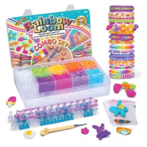 rainbow loom® combo set, features 4000+ colorful rubber bands, 2 step-by-step bracelet instructions, organizer case, great gift for kids 7+ to promote fine motor skills