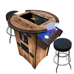 creative arcades full-size commercial grade machine -pub style arcade table for 2 player cabinet for home, 60 games, multiplayer control panel and screen size 22 inch.